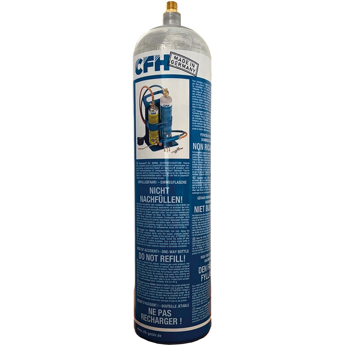 Her kan du købe CFH Oxygen flaske 930 ml. online